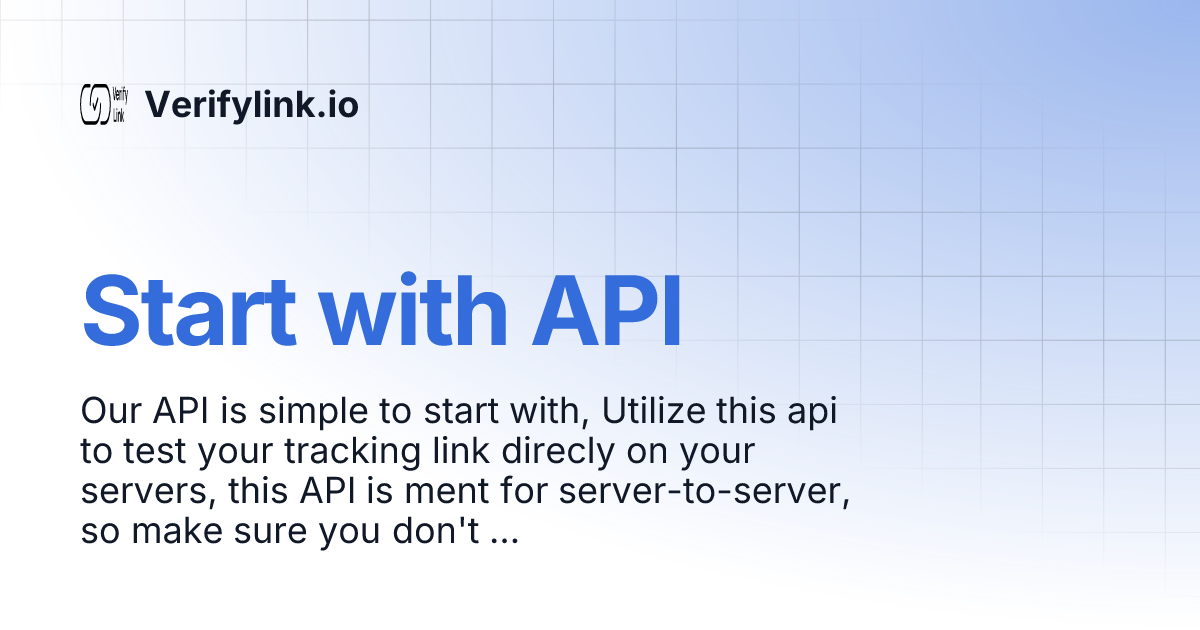 Start with API | Verifylink.io